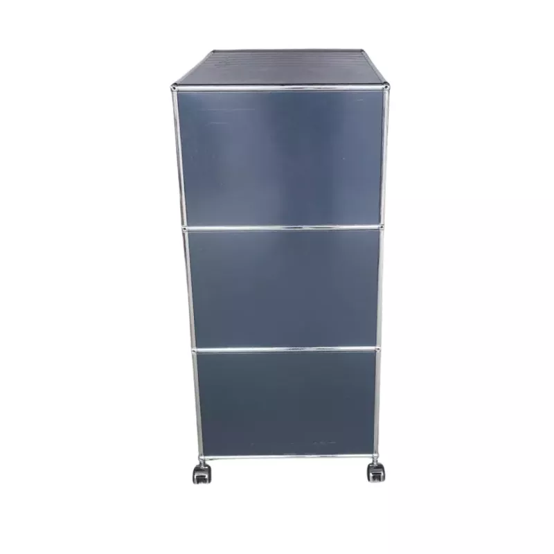USM HALLER│Bibliothèque 3 cases 1L x 3H-Ouvert-DS-tablettes-anthracite