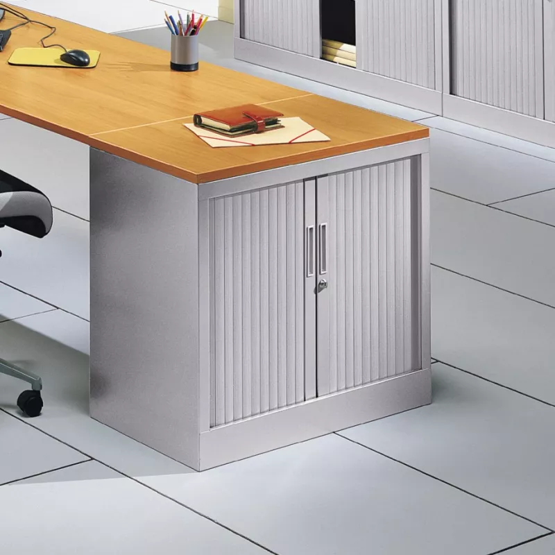 ARIV│Armoire rideau L 80 x H 72.1 cm│Acier unicolore - 5 décors à choix